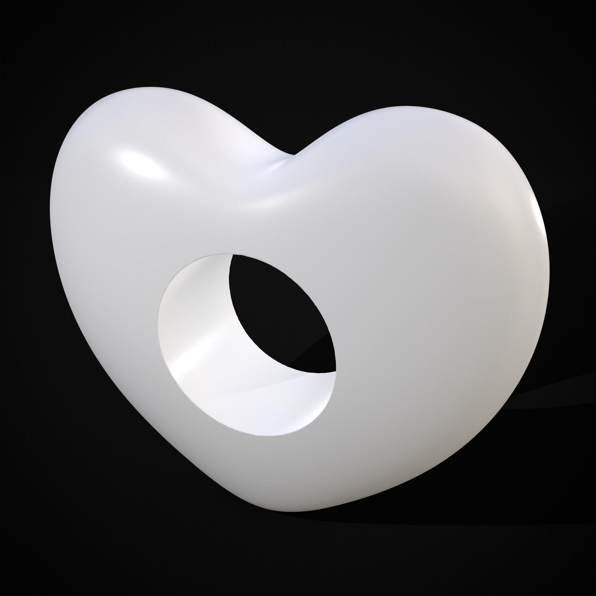 Heart With Hole 3D Print 3D model 3D printable | CGTrader