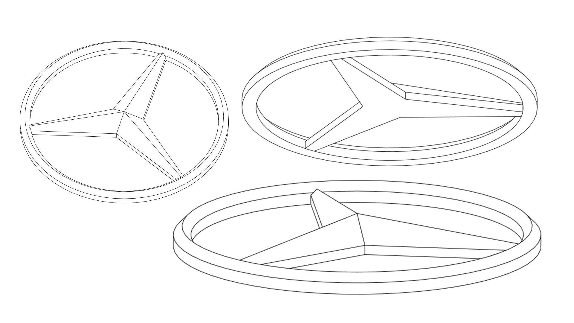 3D Mercedes Benz Logo 3D model 3D printable | CGTrader