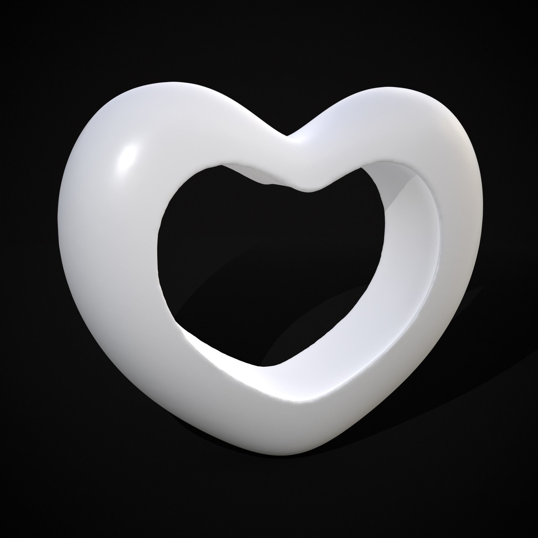 Heart With Heart Hole 3D Print 3D model 3D printable | CGTrader