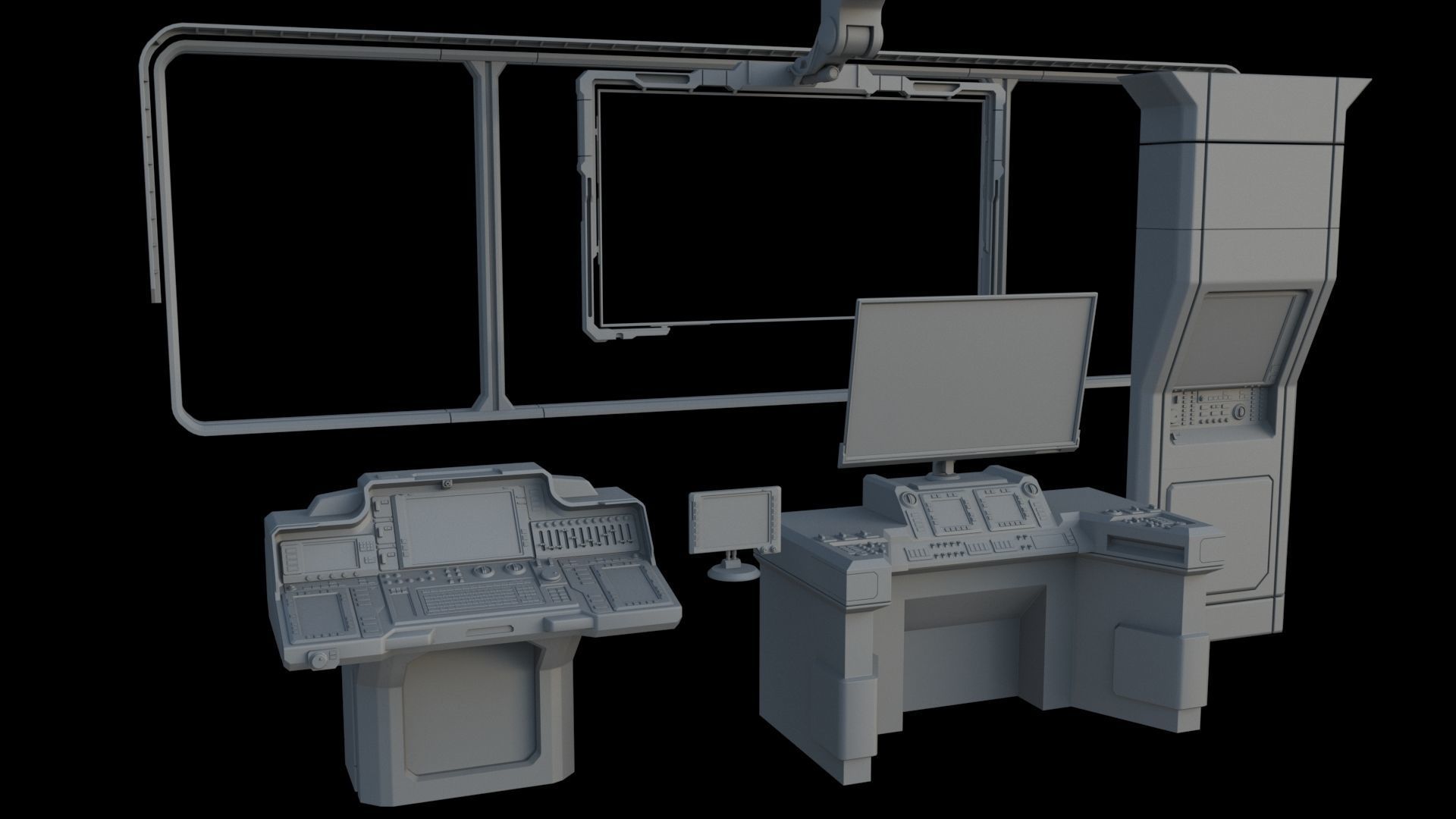 Sci-Fi Control Panels 3D model | CGTrader