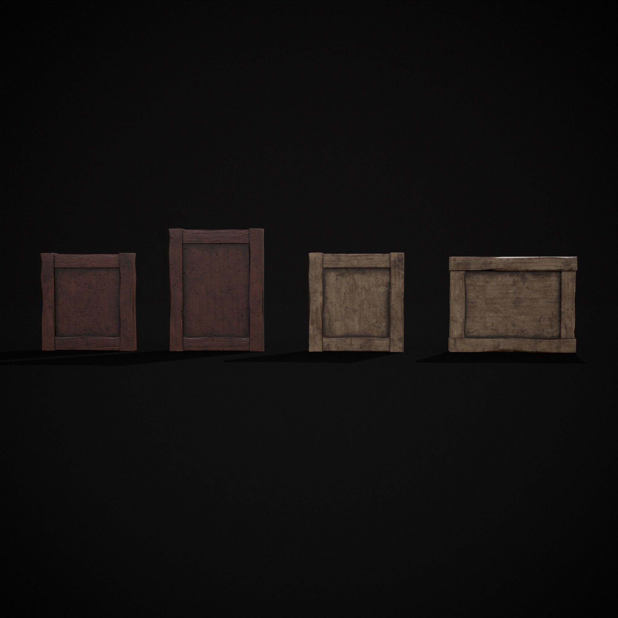 3D model Four Wooden Valentines Picture Frames VR / AR / low-poly | CGTrader