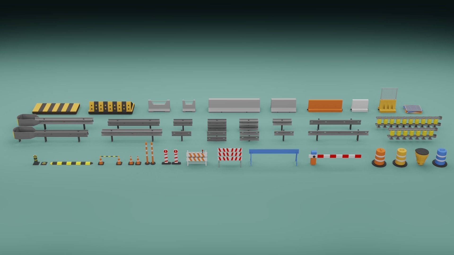 3D model Low Poly Traffic Barrier Assets VR / AR / low-poly | CGTrader