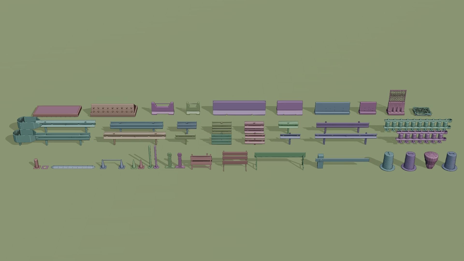 3D model Low Poly Traffic Barrier Assets VR / AR / low-poly | CGTrader