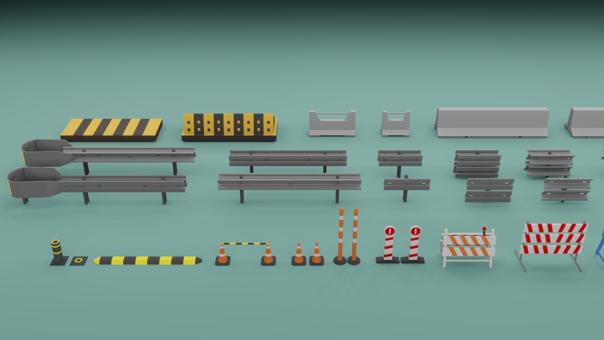 3D model Low Poly Traffic Barrier Assets VR / AR / low-poly | CGTrader