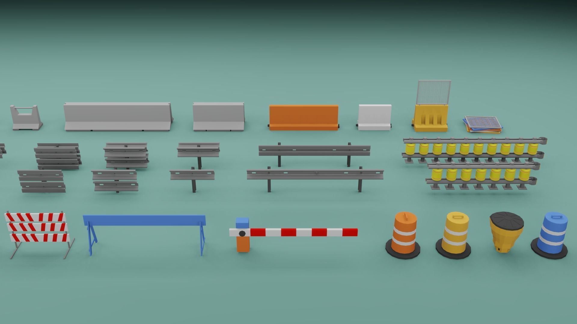 3D model Low Poly Traffic Barrier Assets VR / AR / low-poly | CGTrader