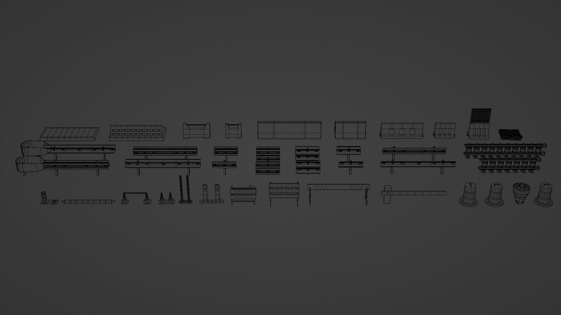 3D model Low Poly Traffic Barrier Assets VR / AR / low-poly | CGTrader