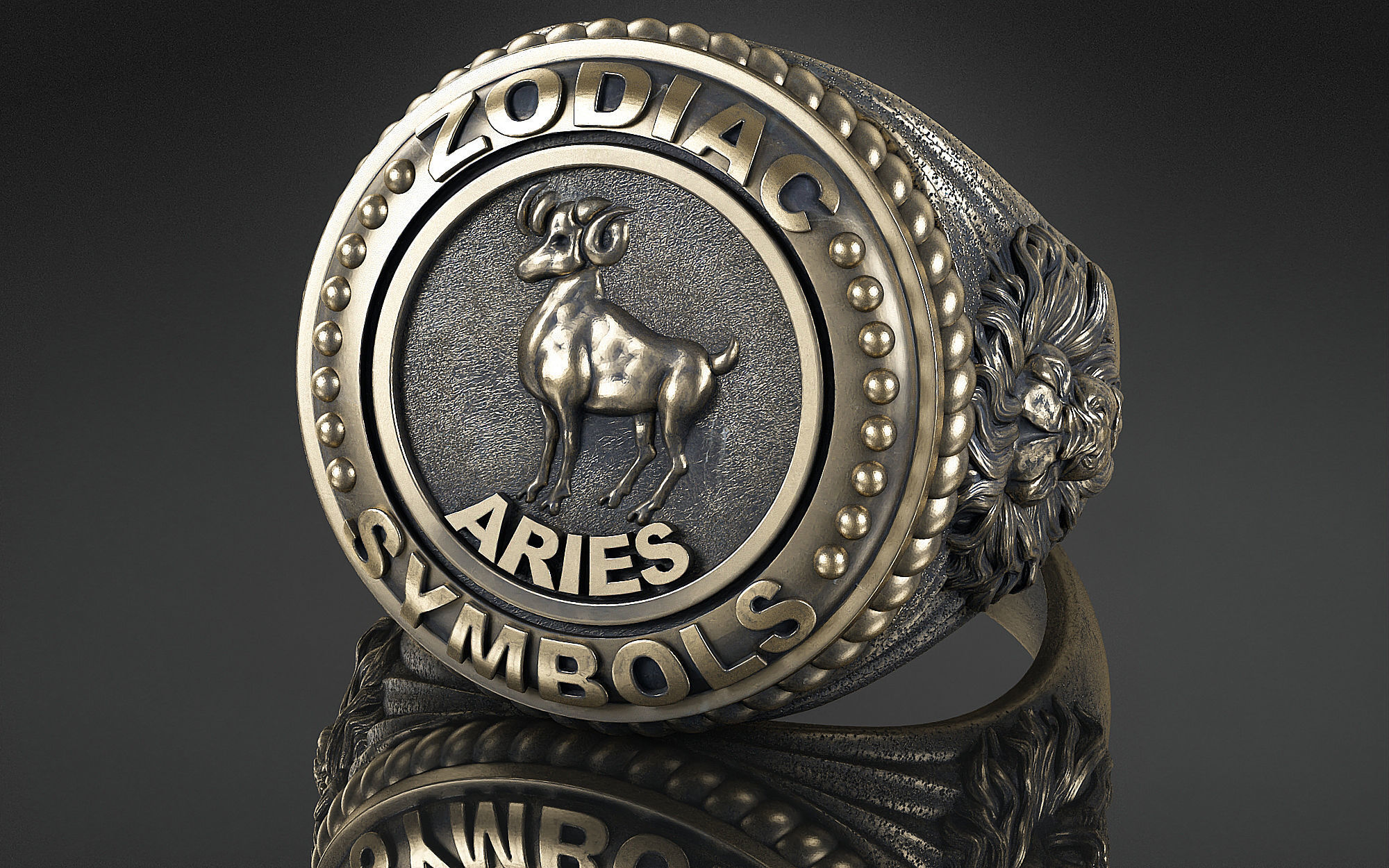 Zodiac Ring Aries a01 3D model 3D printable | CGTrader