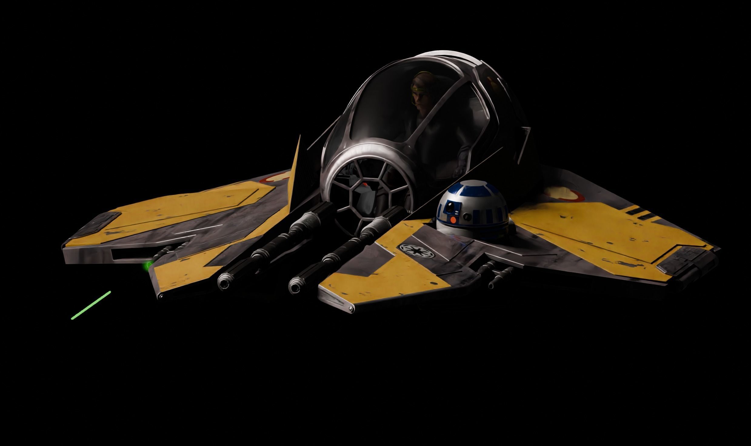 Jedi Star Fighter Animated 3D model | CGTrader