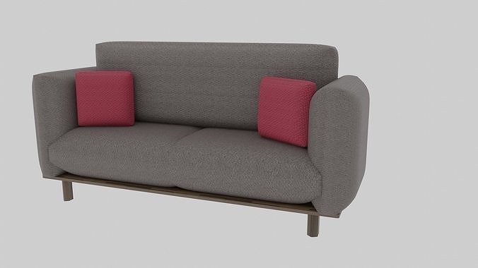 Wood Sofa Couch 3D model | CGTrader