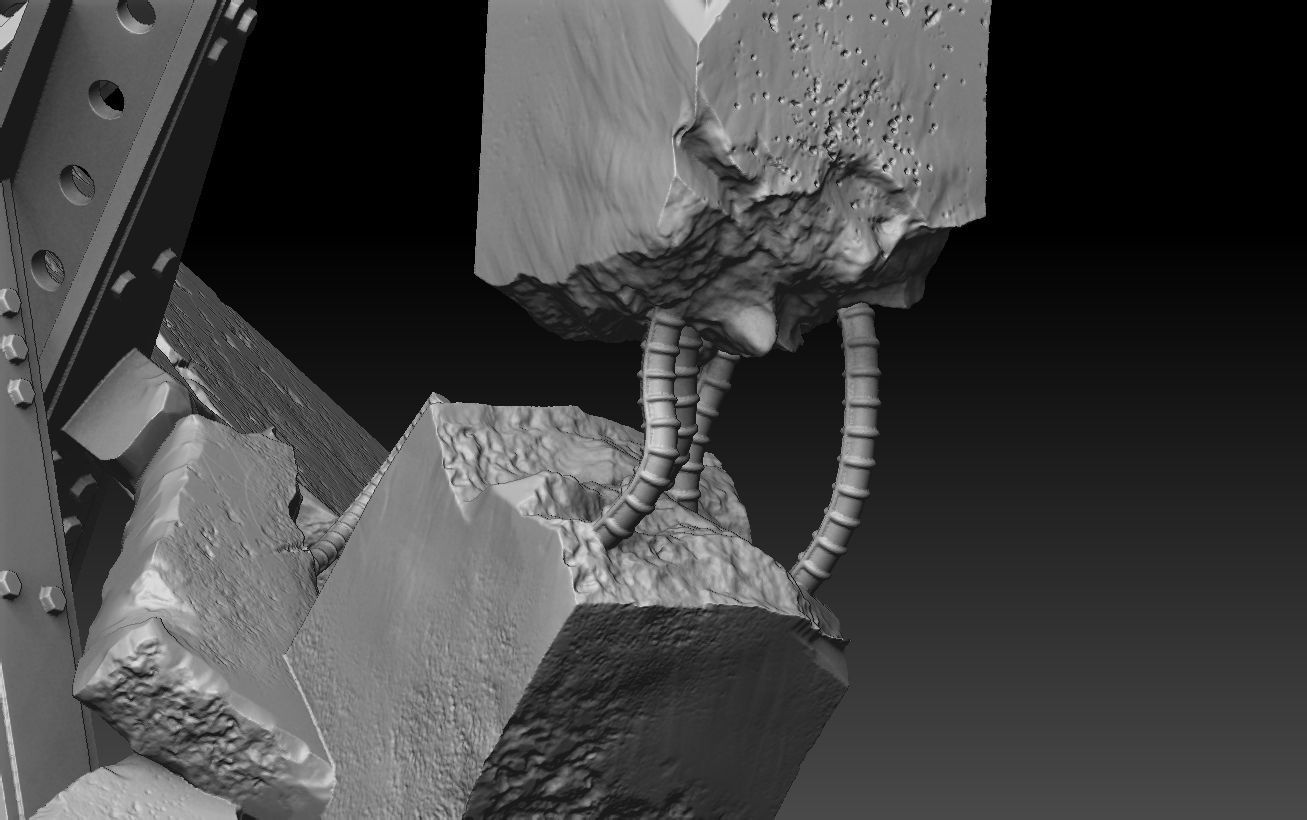 Damaged reinforced concrete 3D model 3D printable | CGTrader