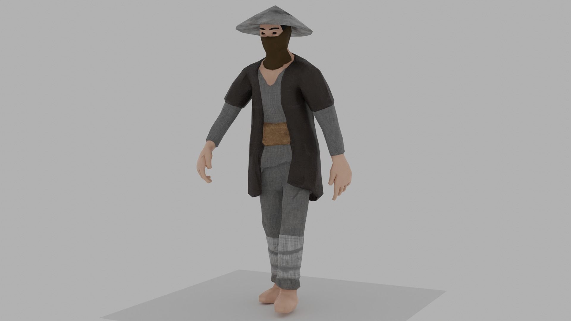 3D model Low-poly Ninja Peasant VR / AR / low-poly | CGTrader