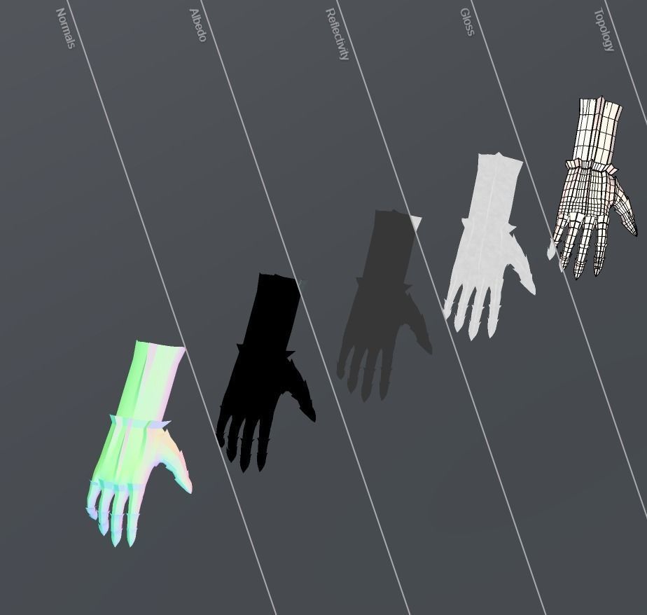 3D model Stylized medieval glove pack VR / AR / low-poly | CGTrader