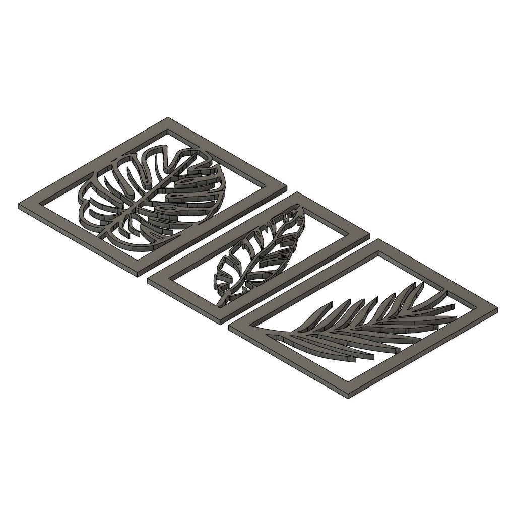 Leaf 2D Wall Decor 3D model 3D printable | CGTrader
