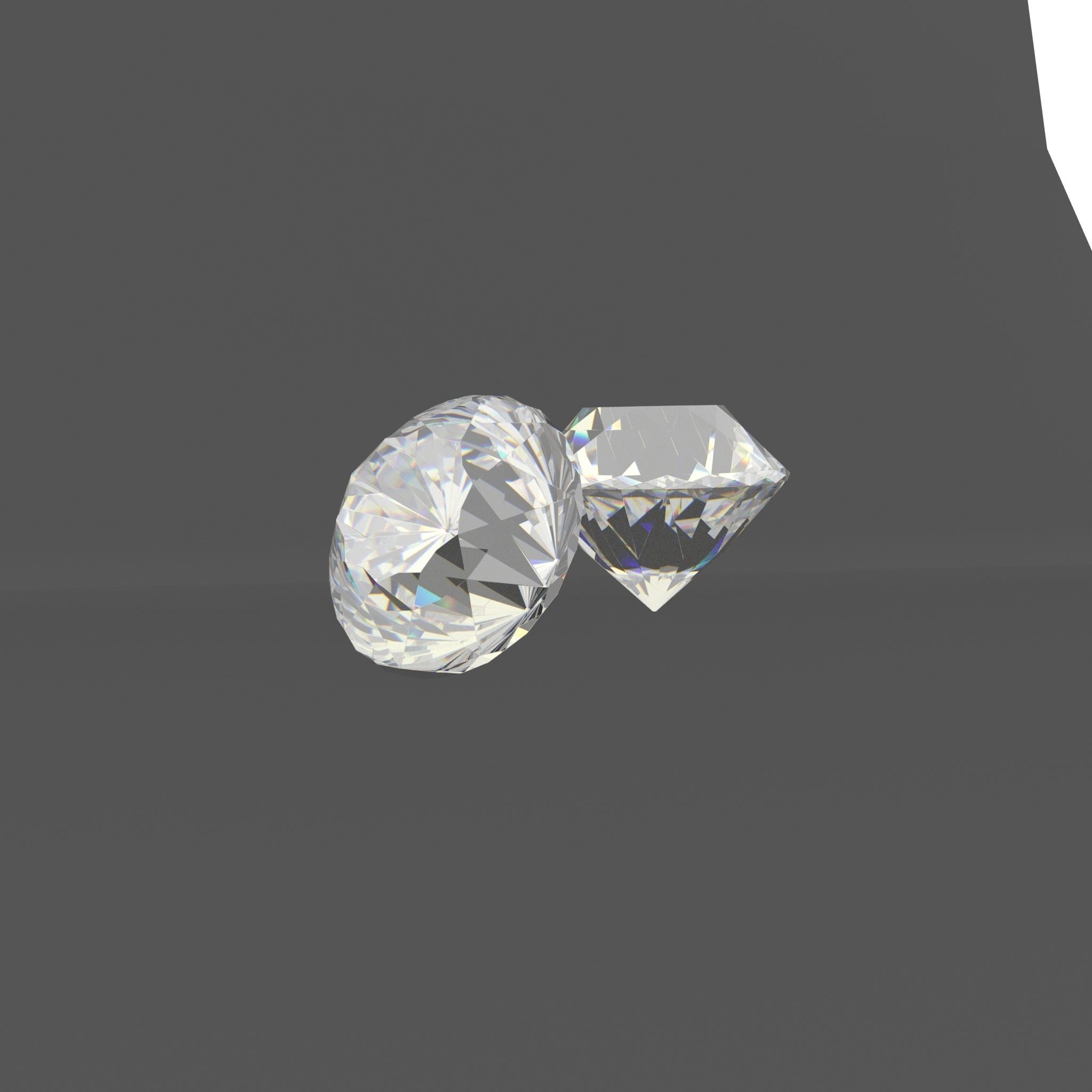 3D model diamond two diamonds VR / AR / low-poly | CGTrader