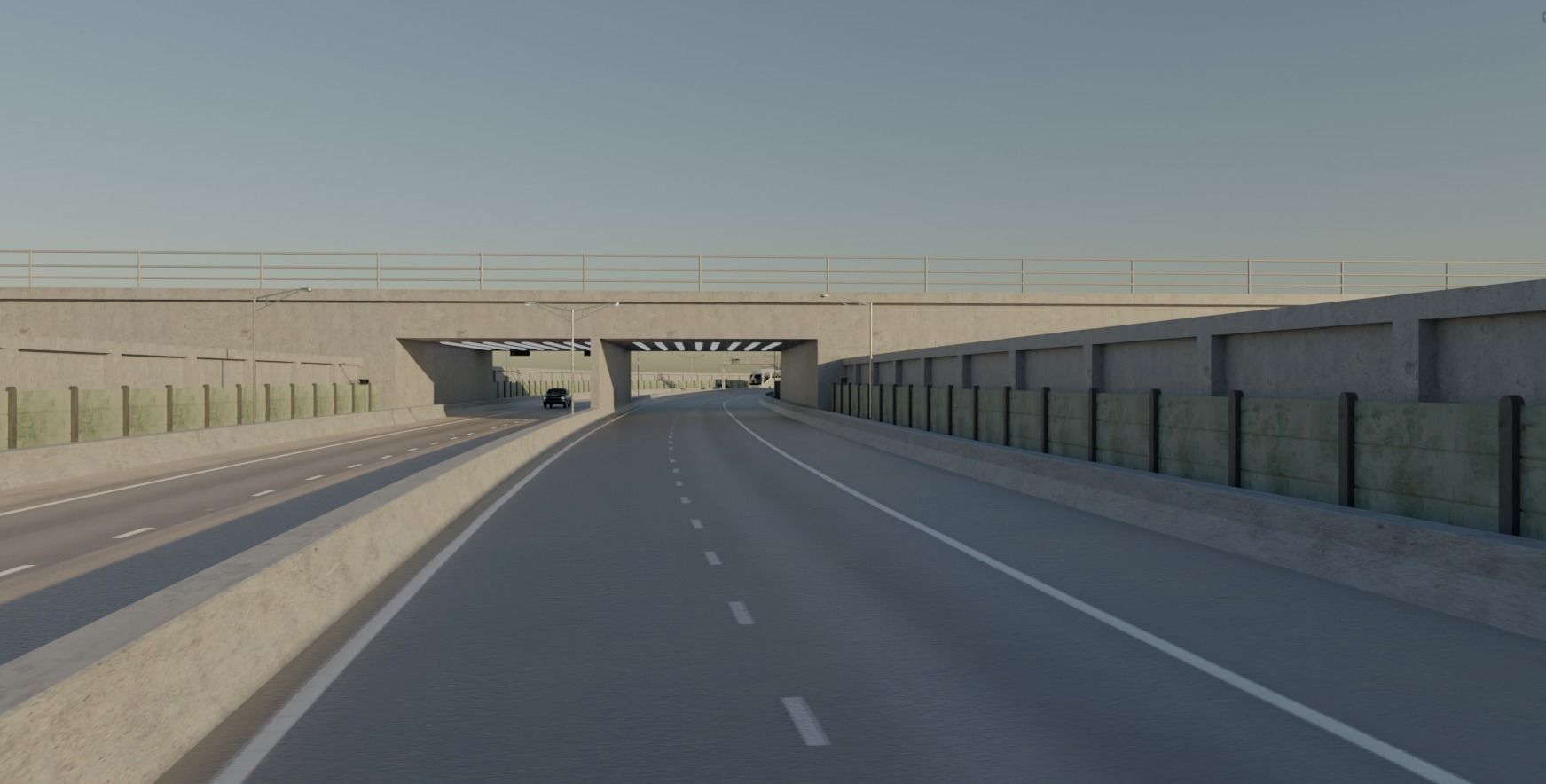 Highway animation scene 3D model animated rigged | CGTrader