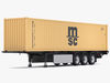 Chassis Semi Trailer with MSC Shipping Container 3D model | CGTrader