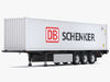 Chassis Semi Trailer with DB Schenker Shipping Container 3D model ...