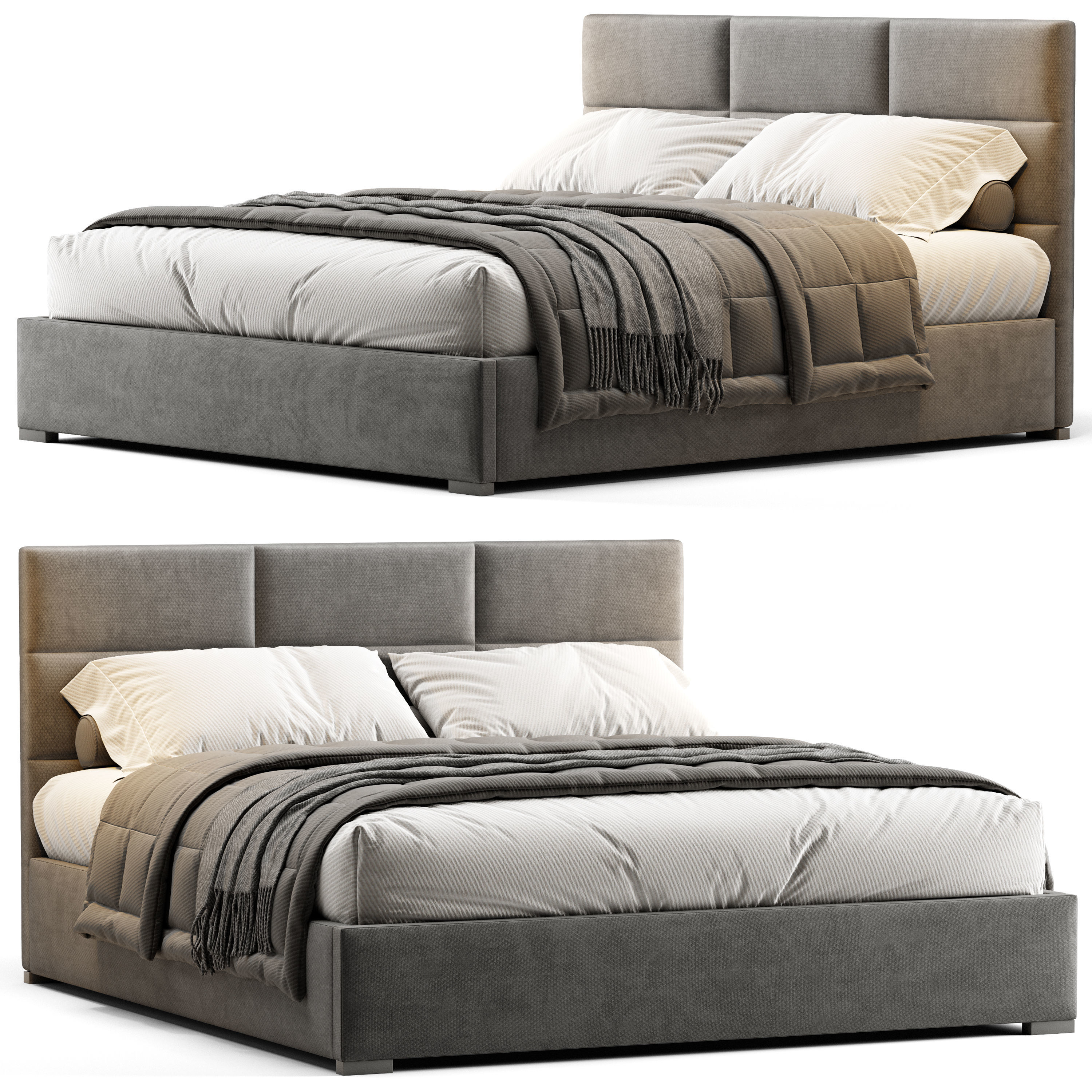 RH RECTANGULAR BED 3D model | CGTrader