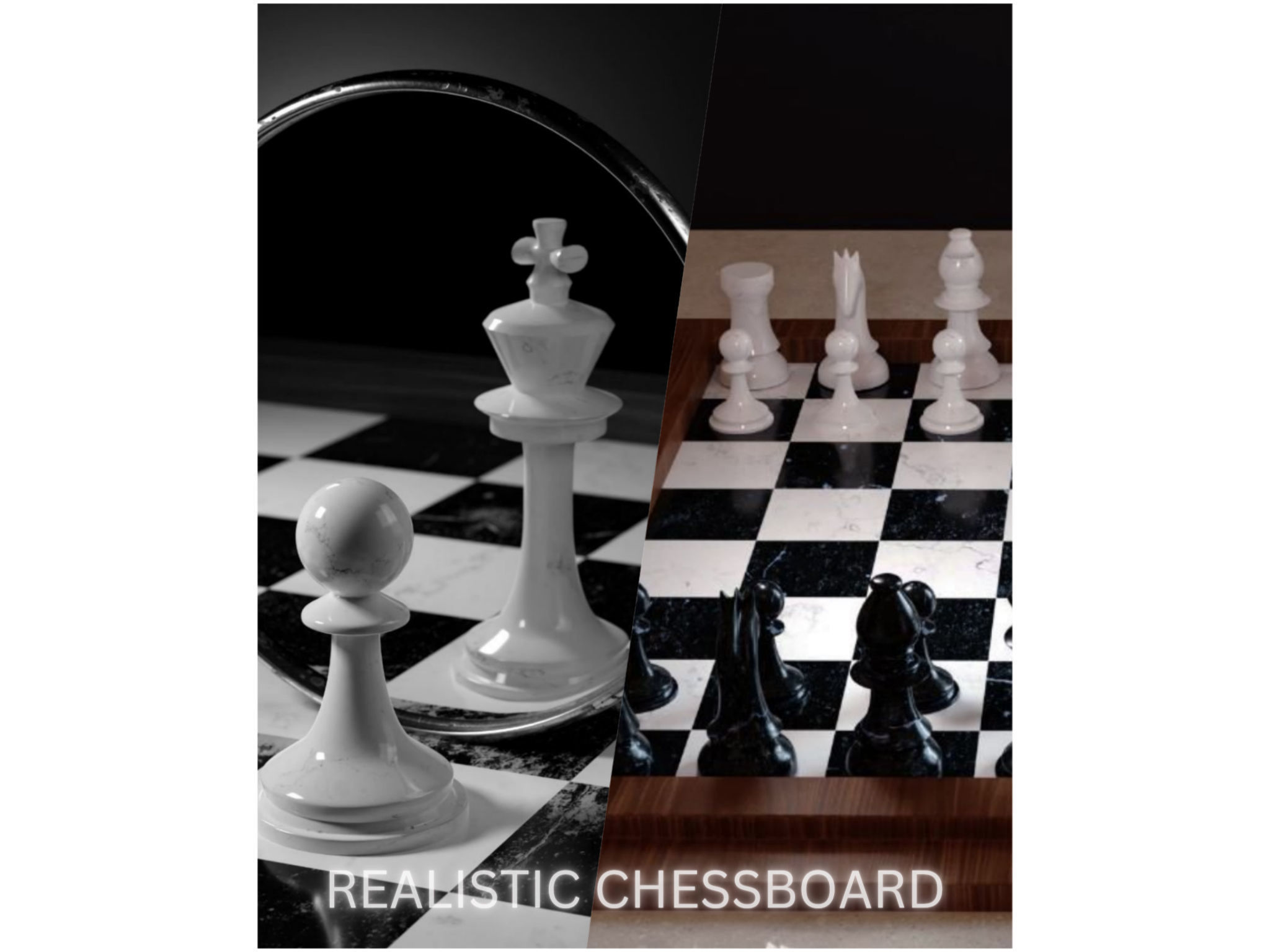 3D model Realistic Chess Board VR / AR / low-poly | CGTrader