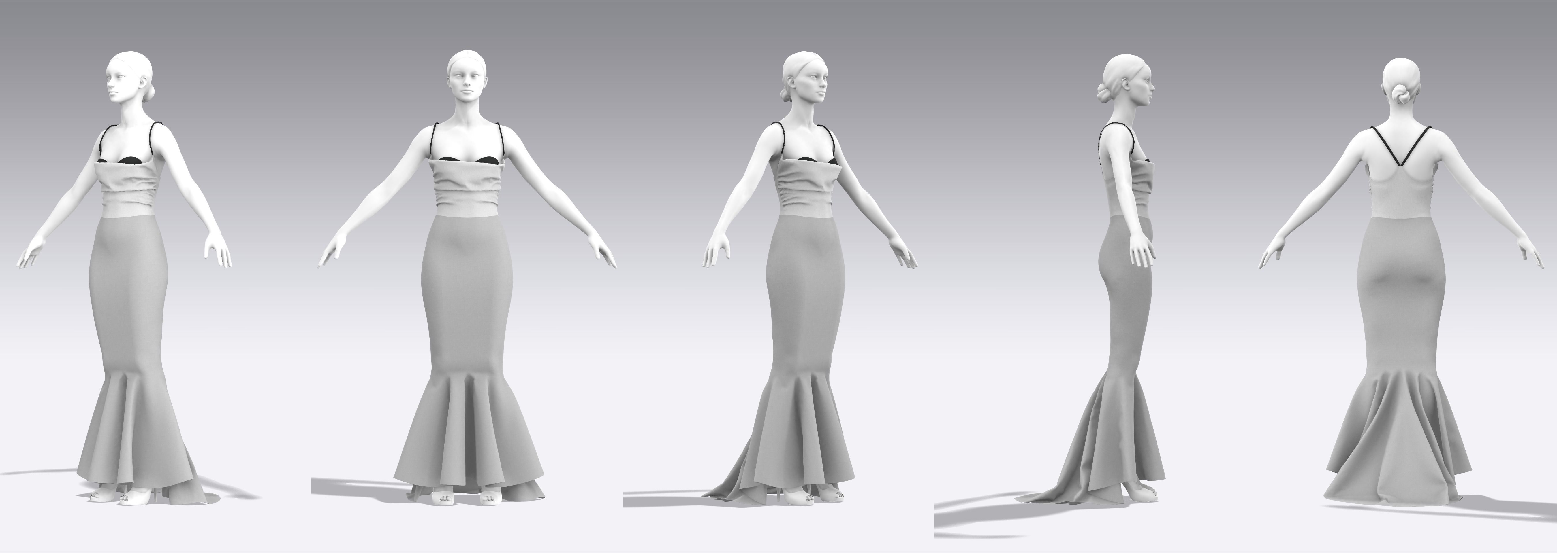 Dress Outfits MD CLO 3D ZPRJ ZPAC project files 3D model | CGTrader