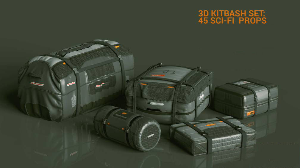 3D model 3D KITBASH set 45 sci-fi props VR / AR / low-poly | CGTrader