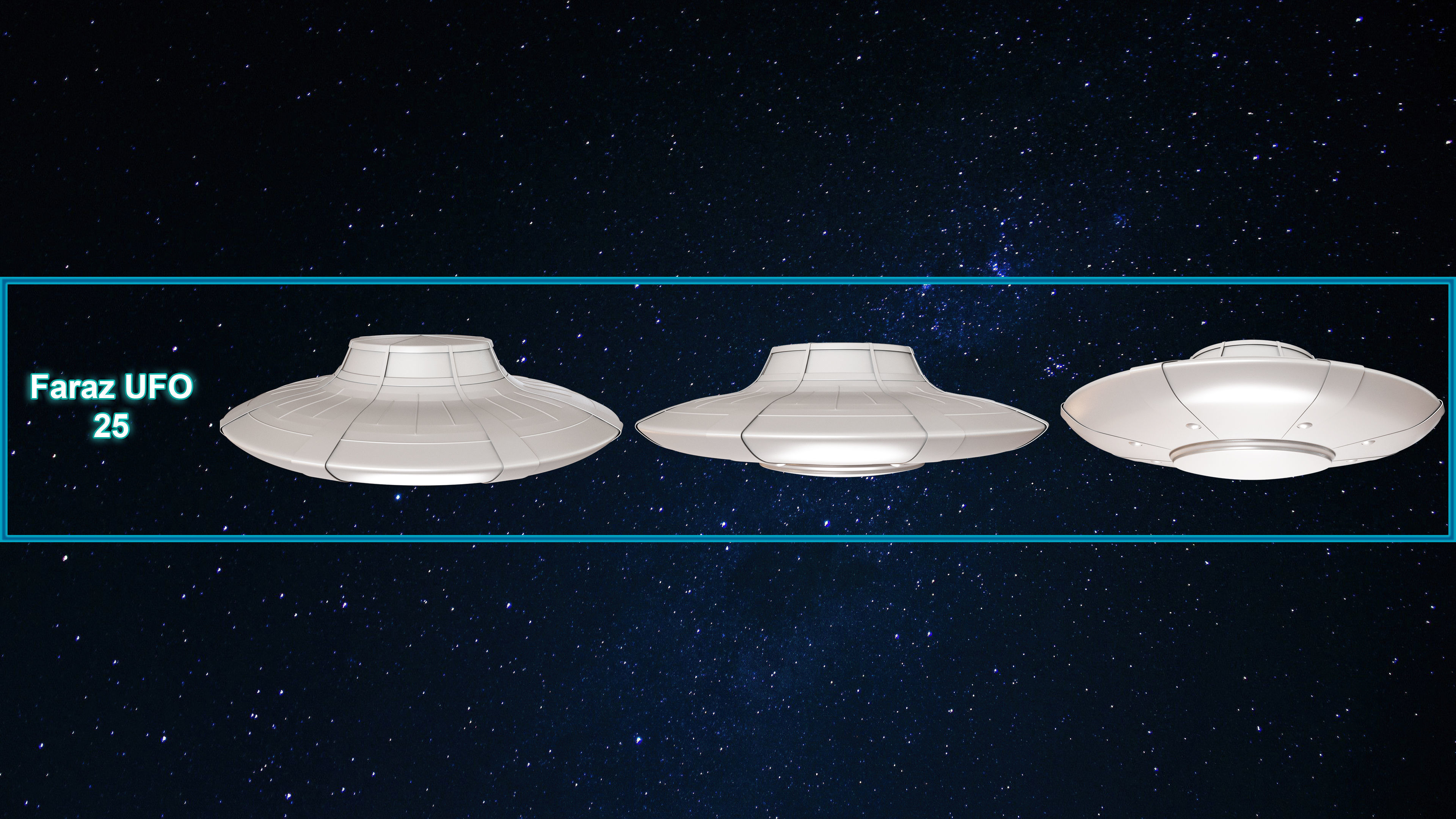 3D model 25 Sci Fi Flying Saucer UFO Base mesh V1 VR / AR / low-poly ...