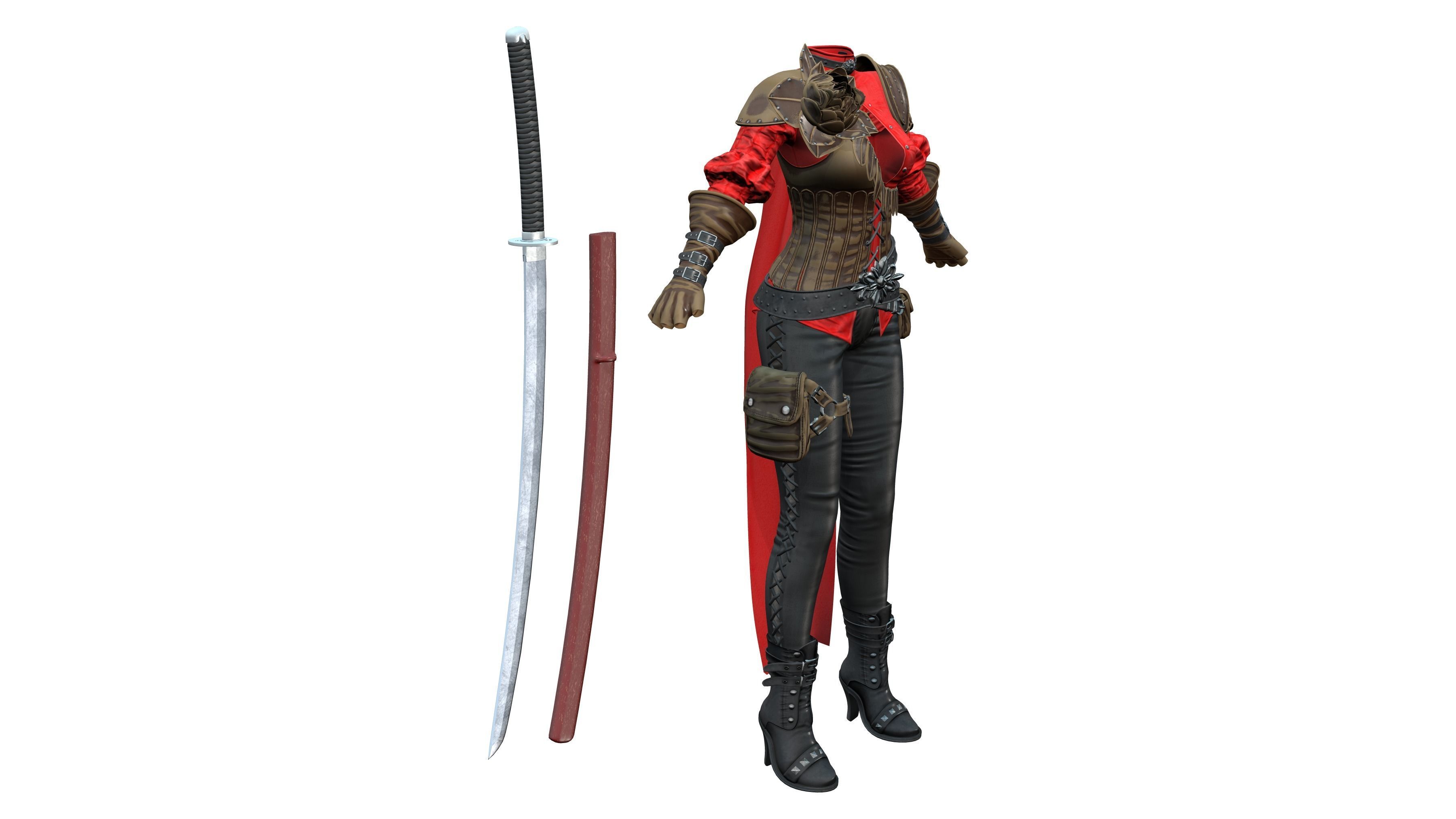 3D model Medieval Swords Master Full Outfit VR / AR / low-poly | CGTrader