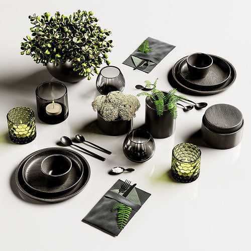 Table setting 3D model | CGTrader