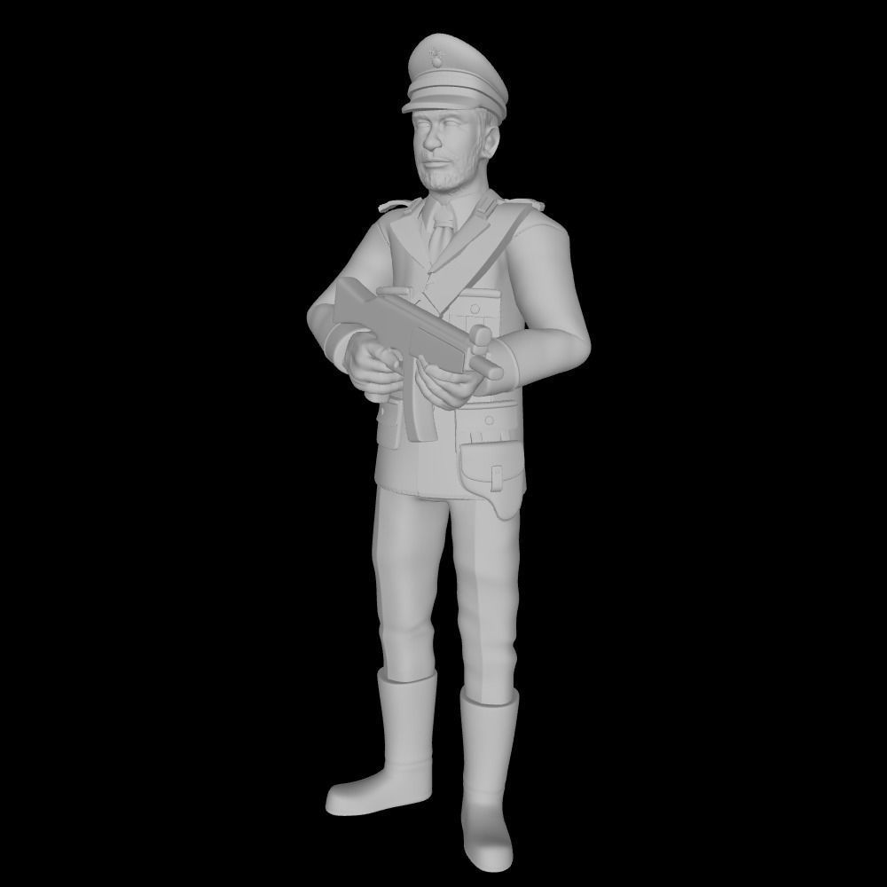Police man with gun 3D model 3D printable | CGTrader