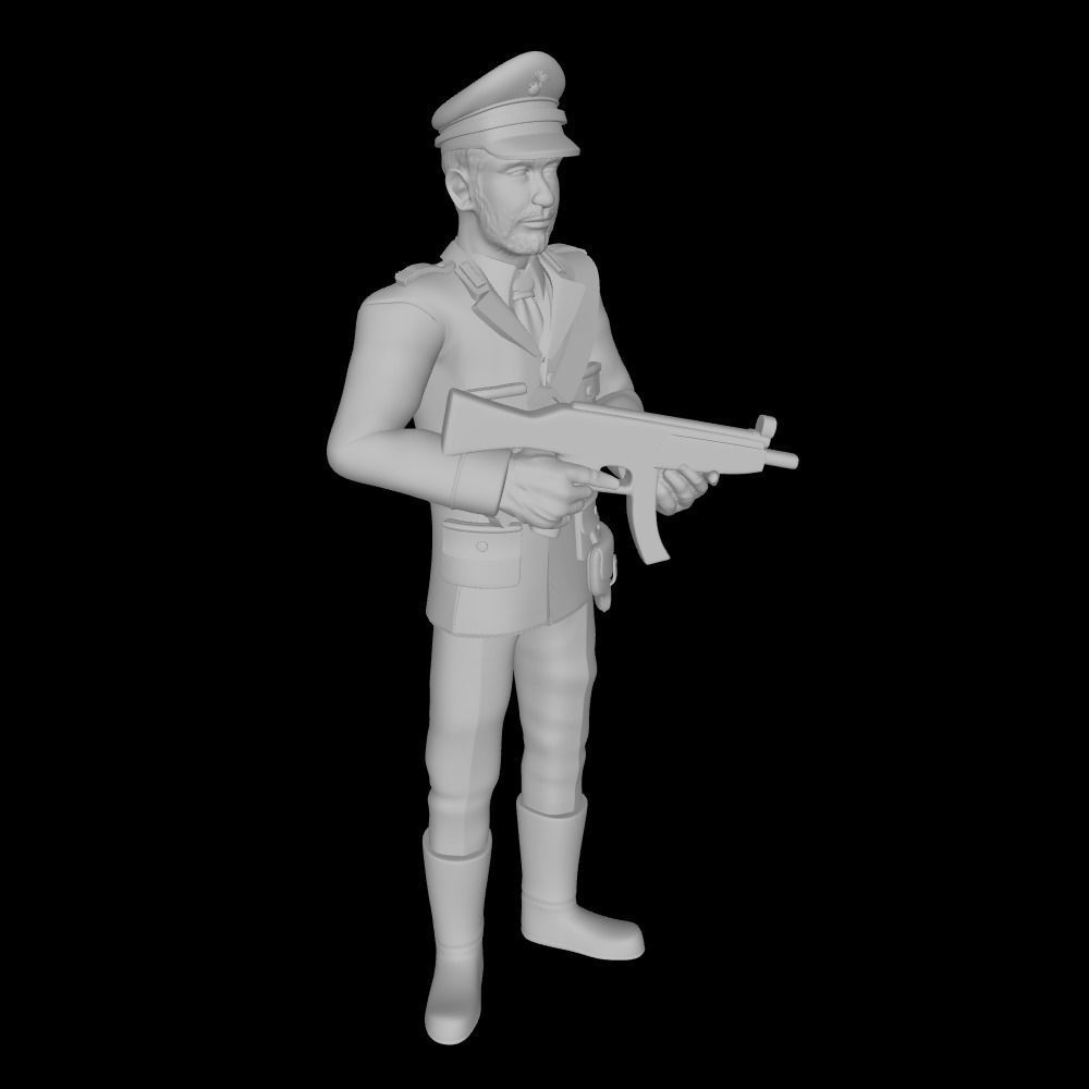 Police man with gun 3D model 3D printable | CGTrader