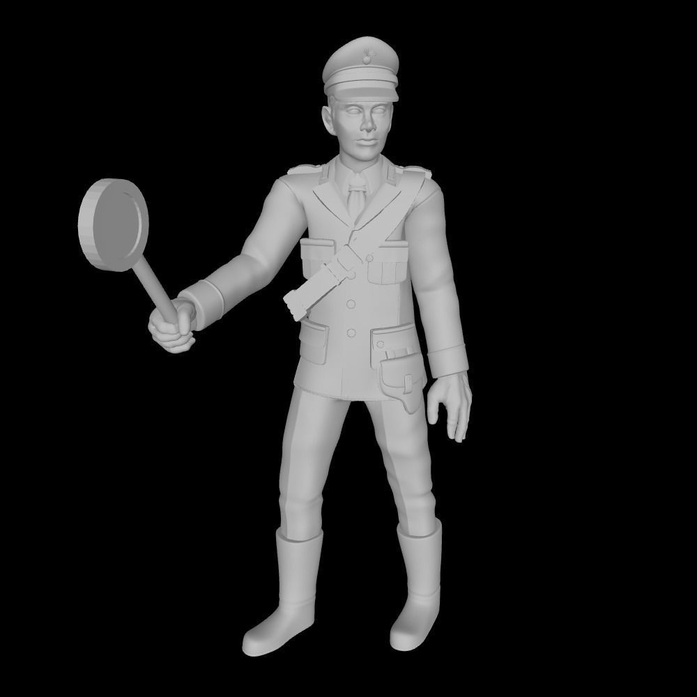 Police man with sign 3D model 3D printable | CGTrader