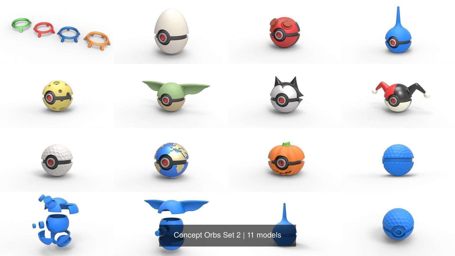 Concept Orbs Set 2 3D Model Collection 3D printable | CGTrader