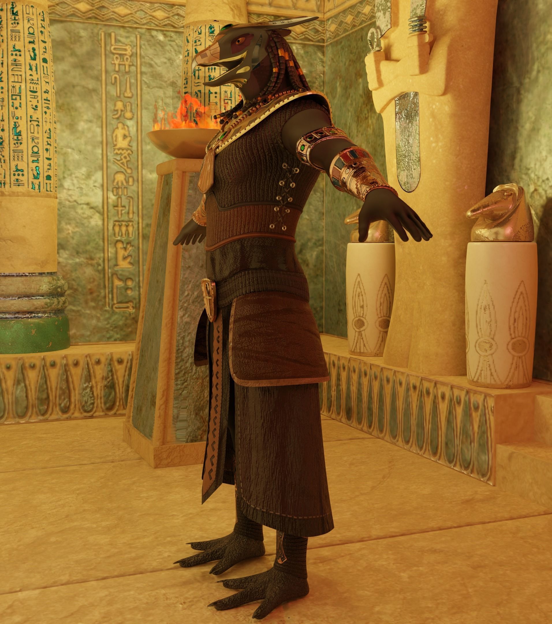 Horus God Egyptian 3D model rigged | CGTrader