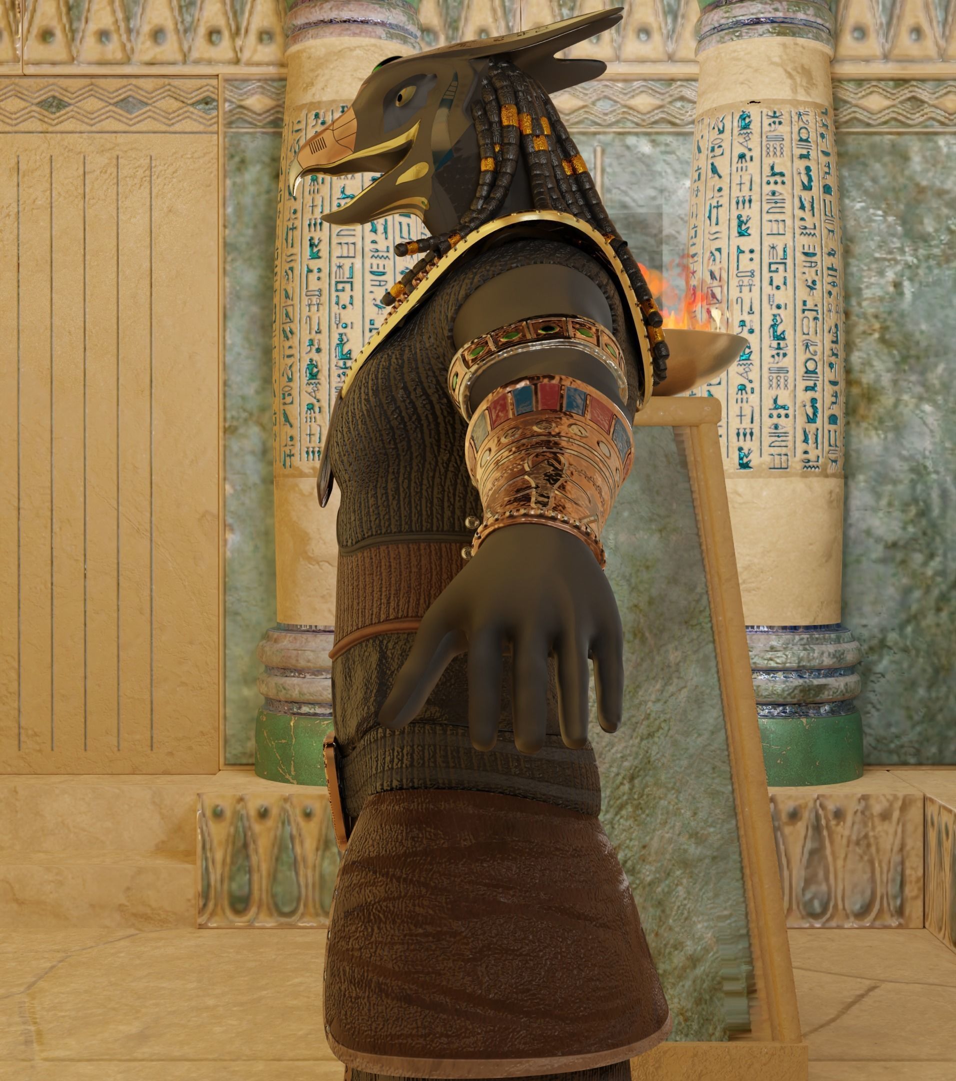 Horus God Egyptian 3D model rigged | CGTrader