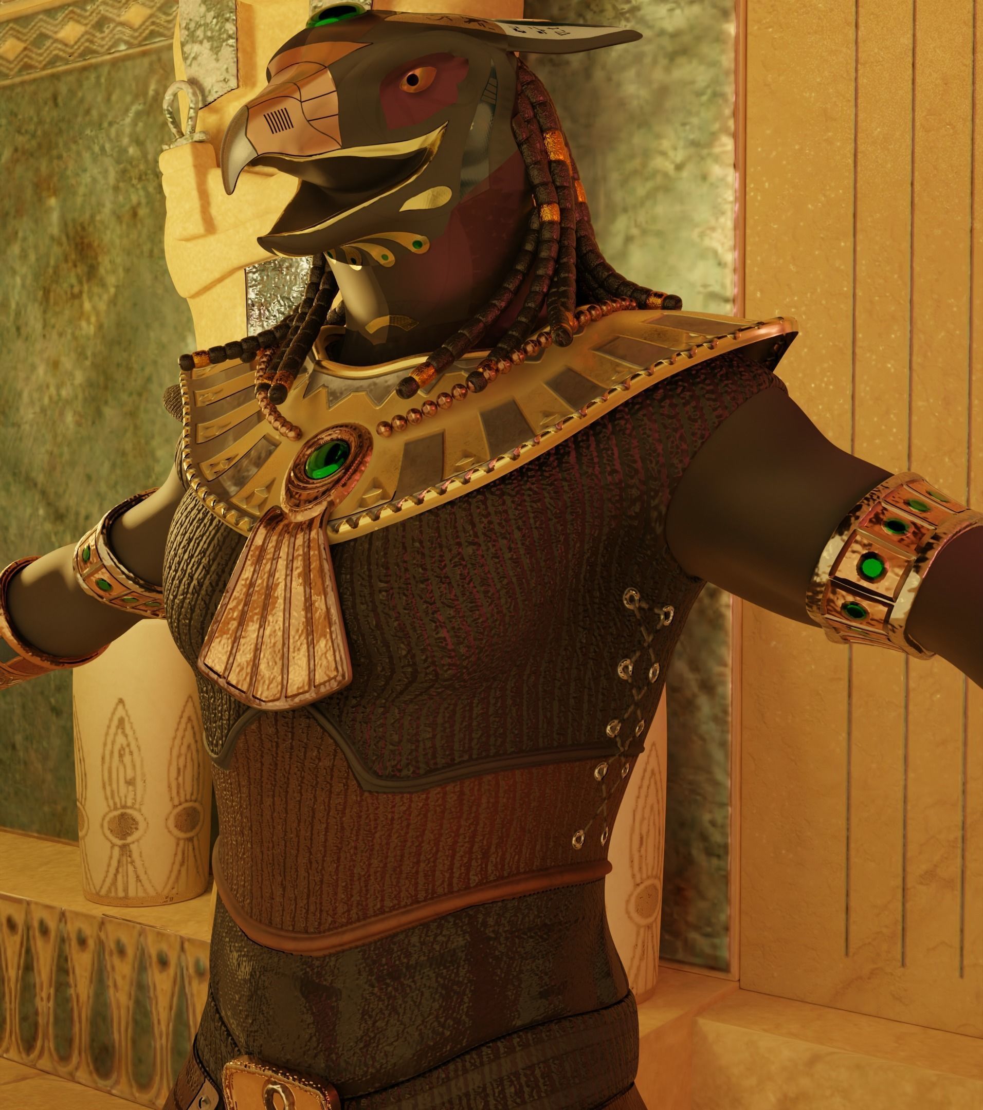 Horus God Egyptian 3D model rigged | CGTrader