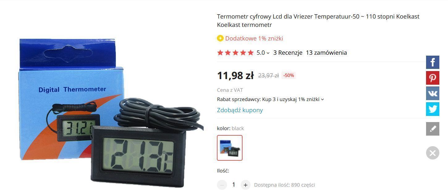 Digital LCD panel thermometer housing from china - aliexpres free 3D ...