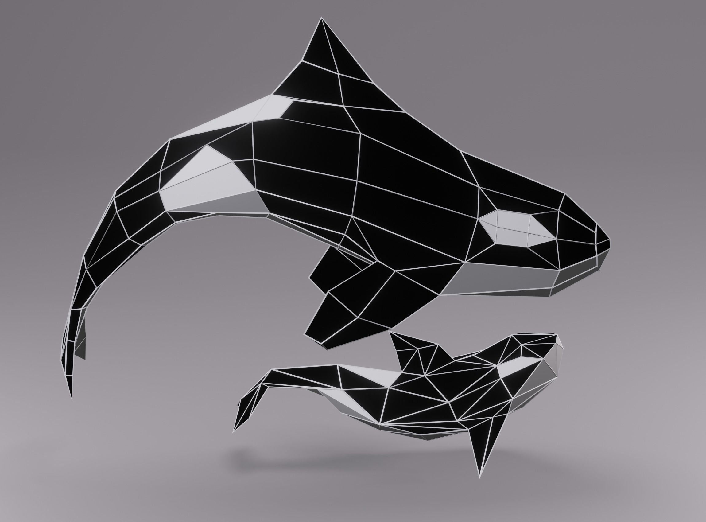3D model Orca Whale Low Poly Model VR / AR / low-poly | CGTrader