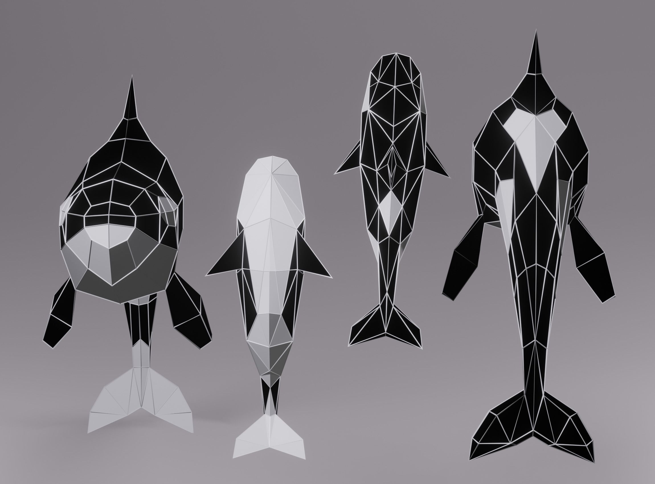 3D model Orca Whale Low Poly Model VR / AR / low-poly | CGTrader