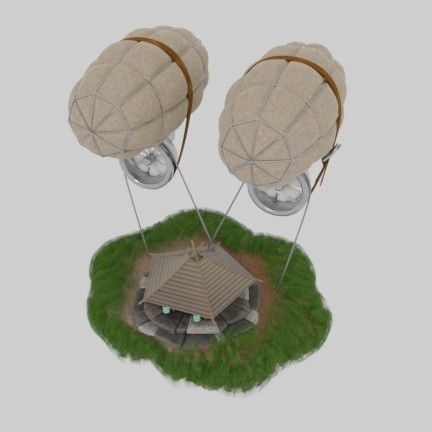 Floating balloon machine house 3D model | CGTrader