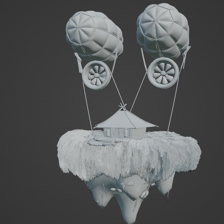 Floating balloon machine house 3D model | CGTrader
