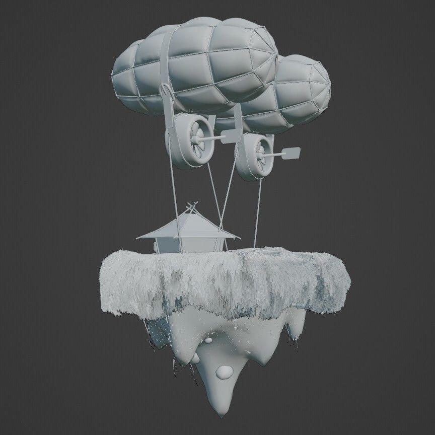 Floating balloon machine house 3D model | CGTrader