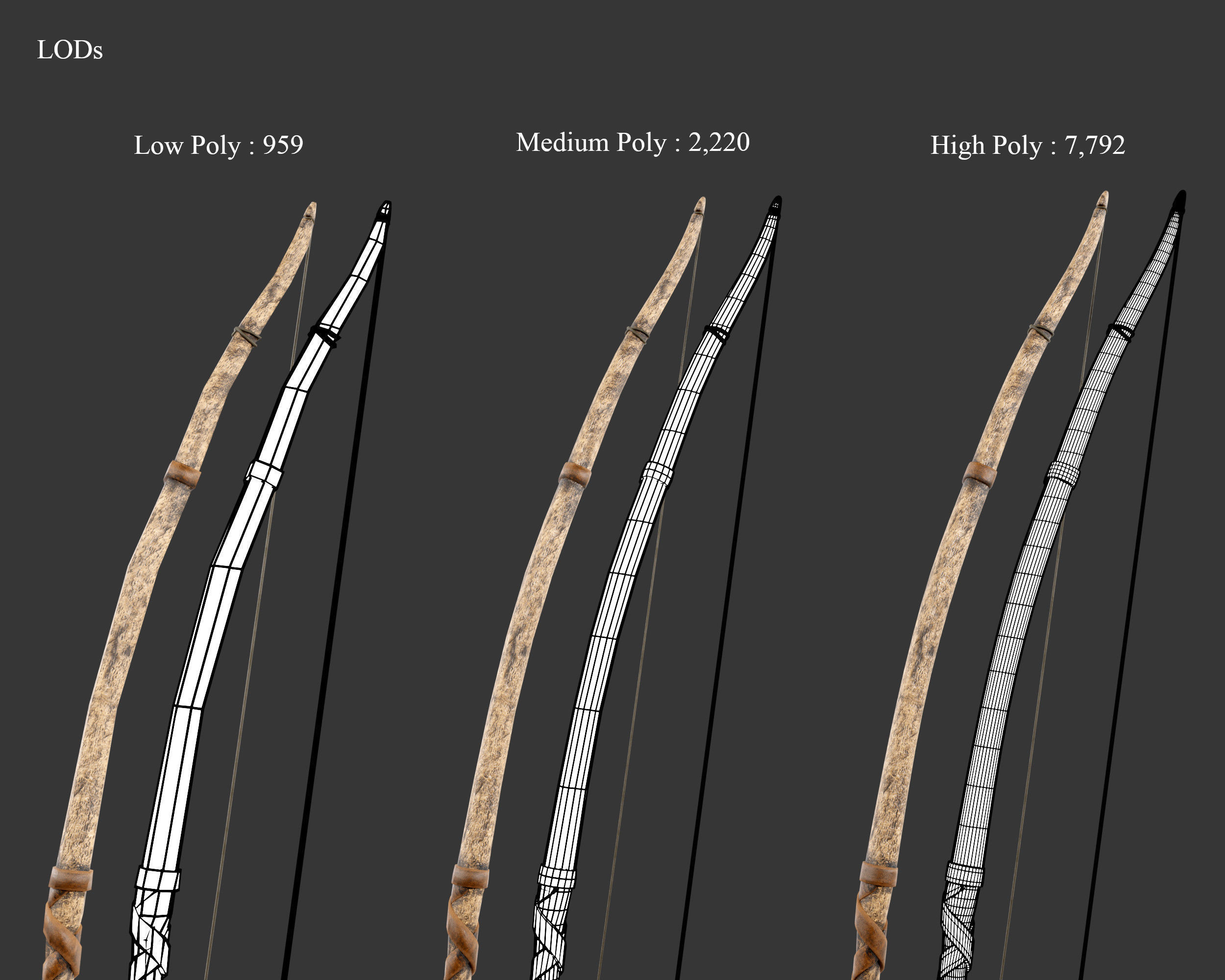 Medieval Collection Crude Ranged Weapons VR / AR / low-poly | CGTrader