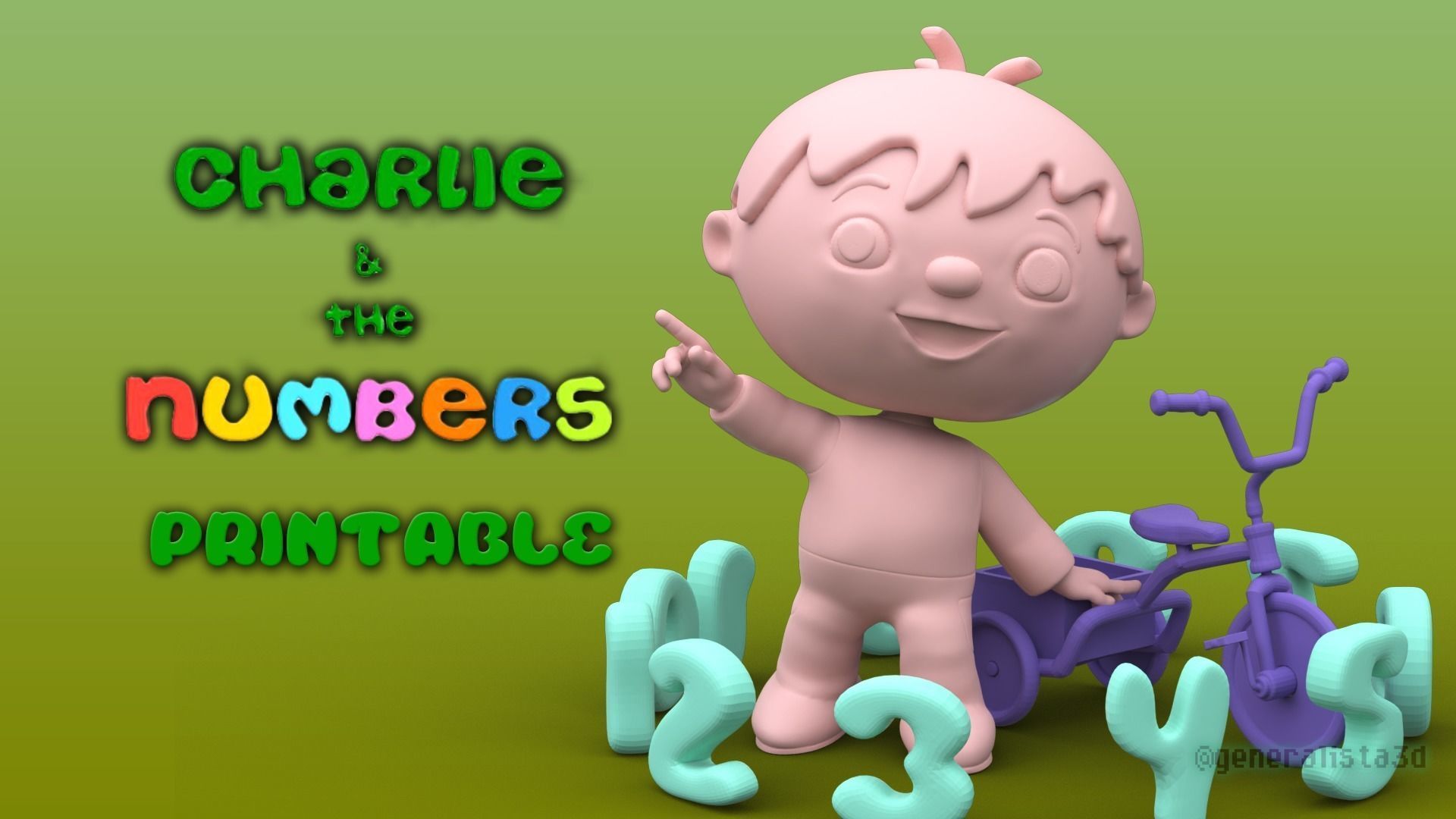 Charlie and the numbers Printable and Animated 3D model 3D printable ...