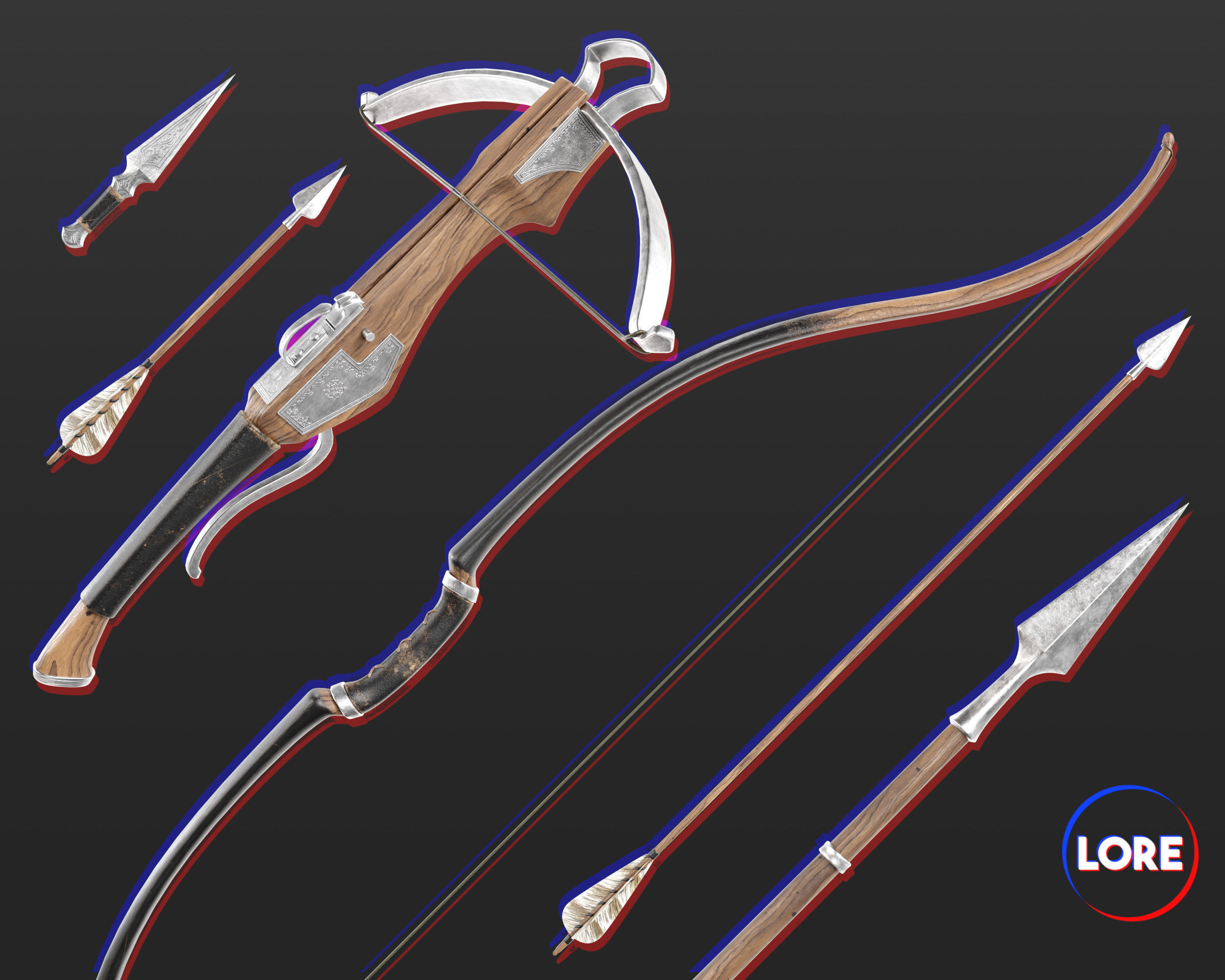 Medieval Collection Elegant Ranged Weapons VR / AR / low-poly | CGTrader