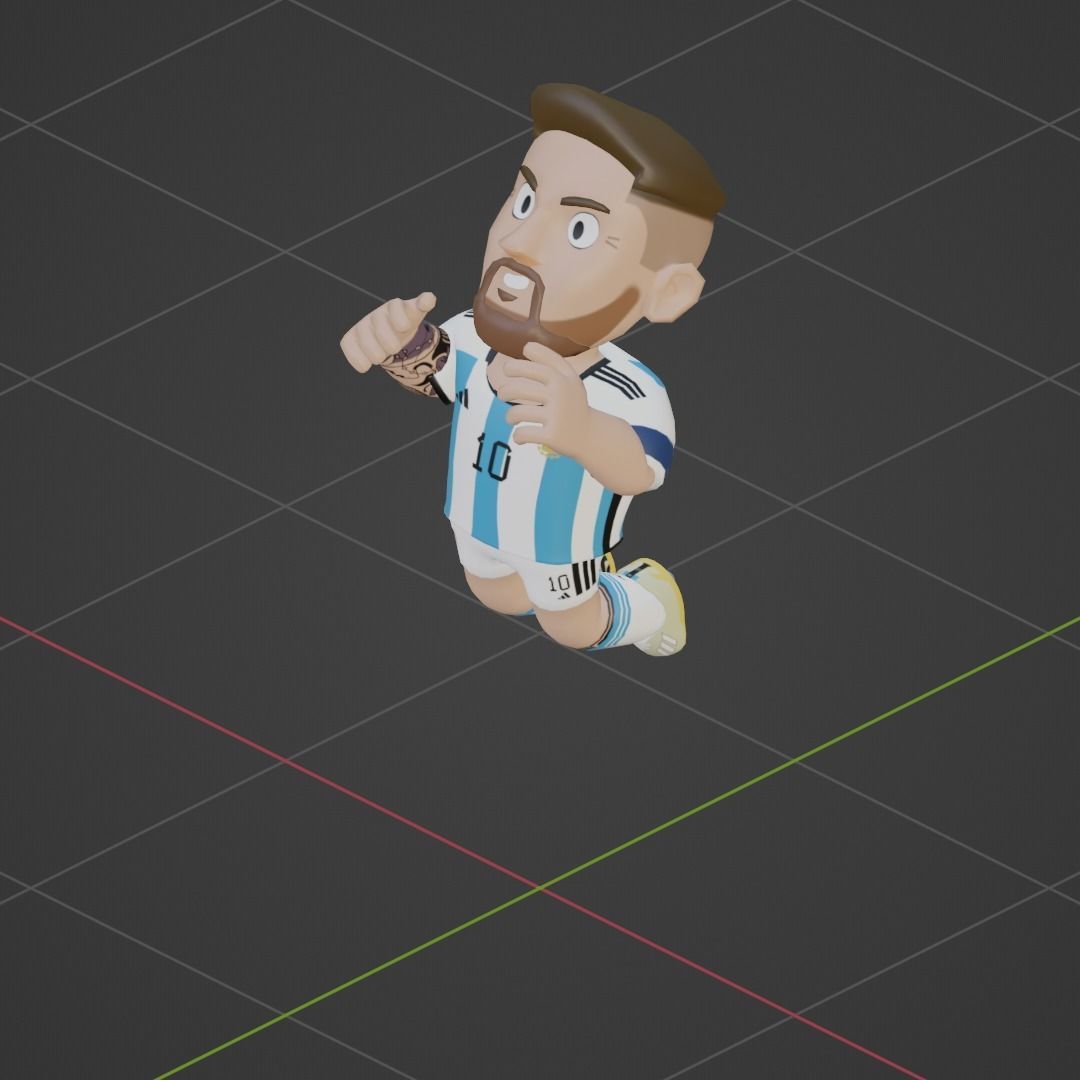 3D model Messi in Qatar 2022 - Brawl Stars style VR / AR / low-poly ...