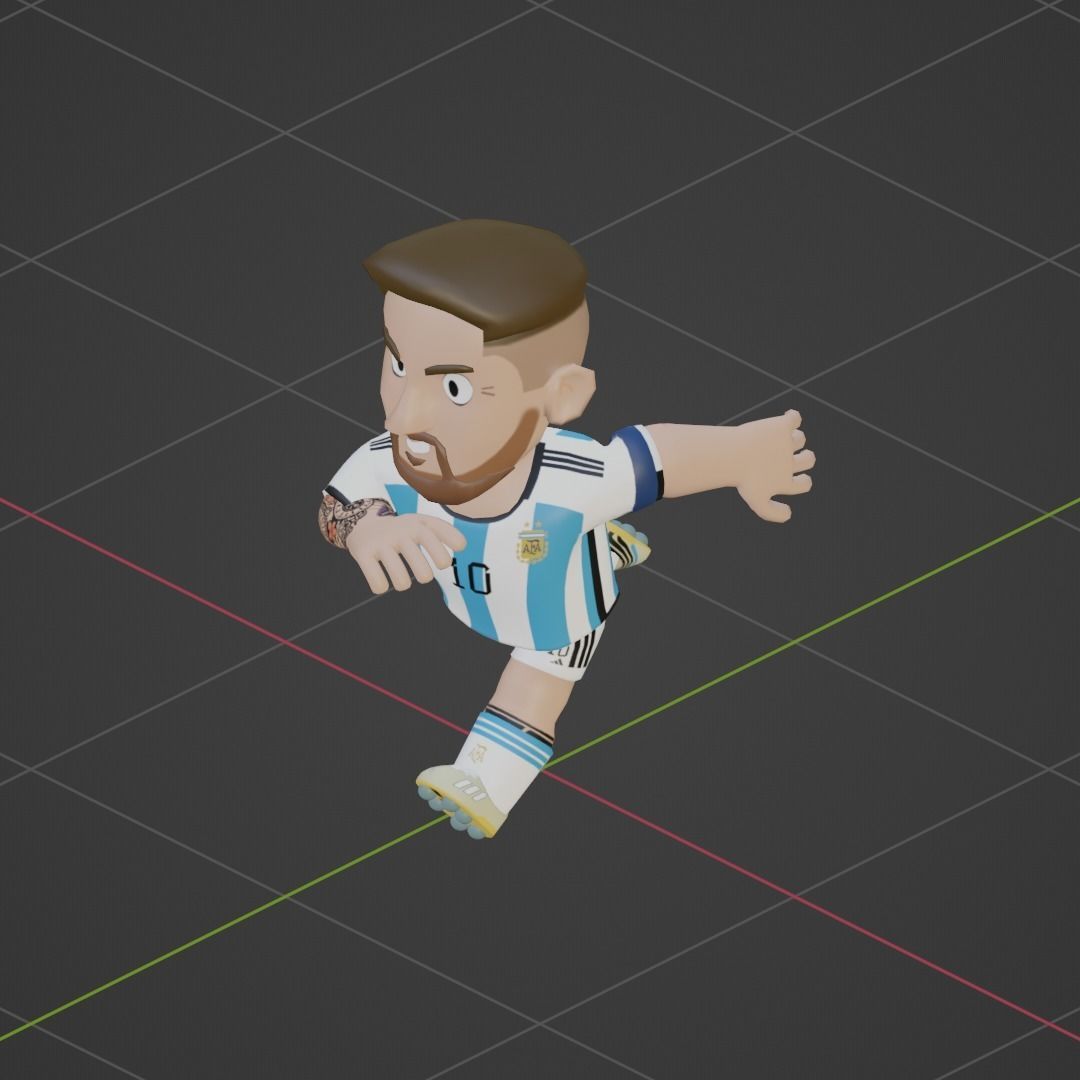 3D model Messi in Qatar 2022 - Brawl Stars style VR / AR / low-poly ...