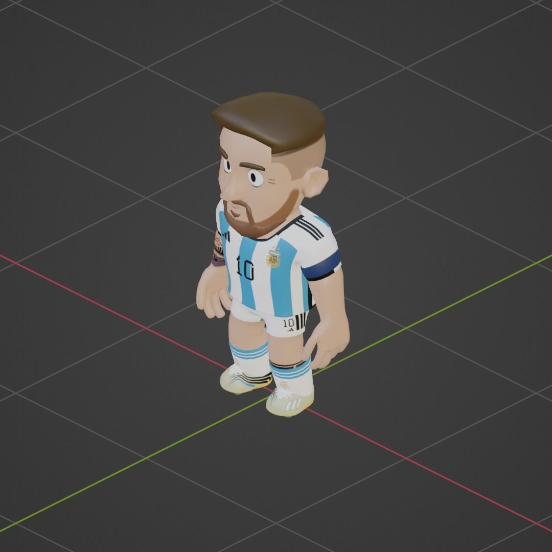 3D model Messi in Qatar 2022 - Brawl Stars style VR / AR / low-poly ...