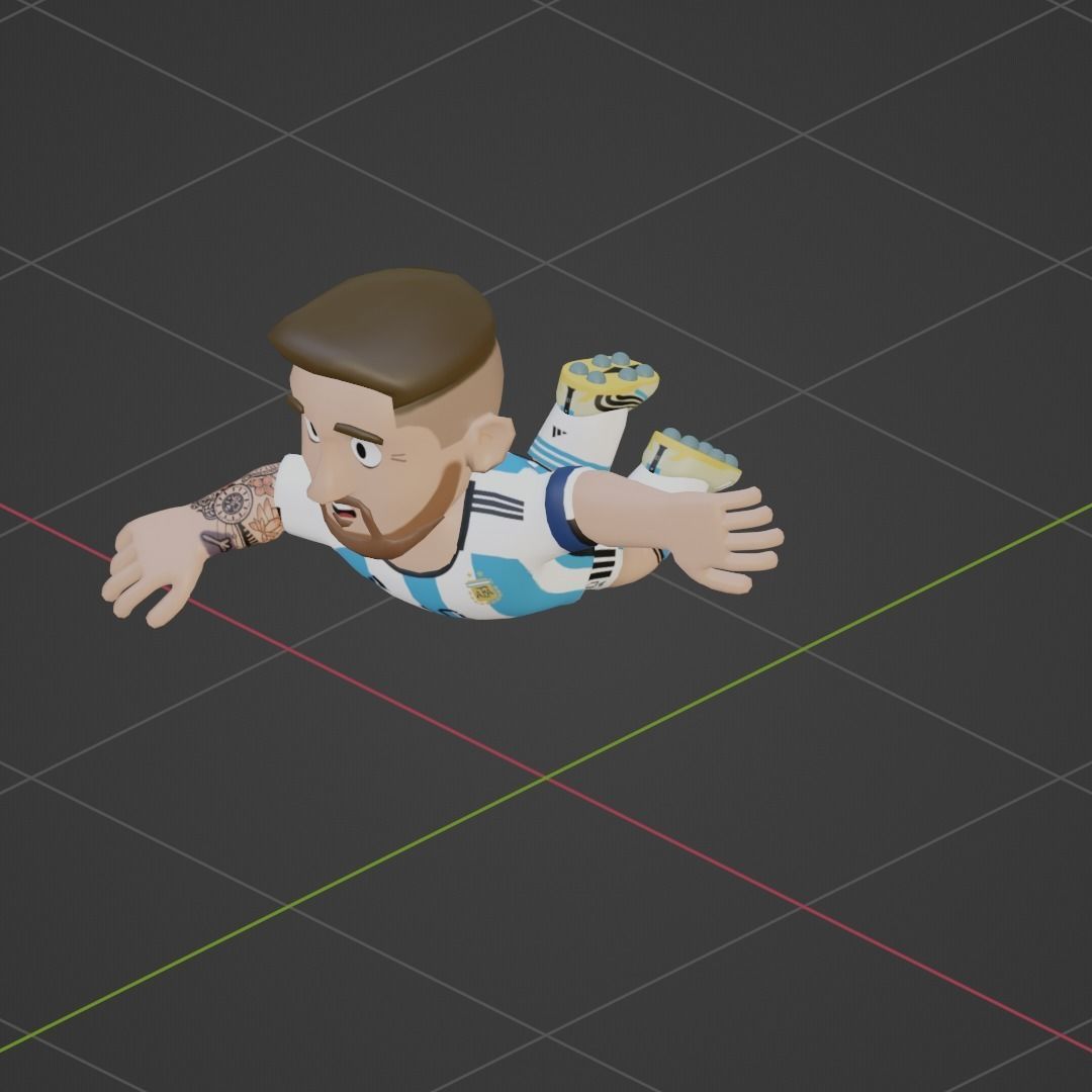 3D model Messi in Qatar 2022 - Brawl Stars style VR / AR / low-poly ...