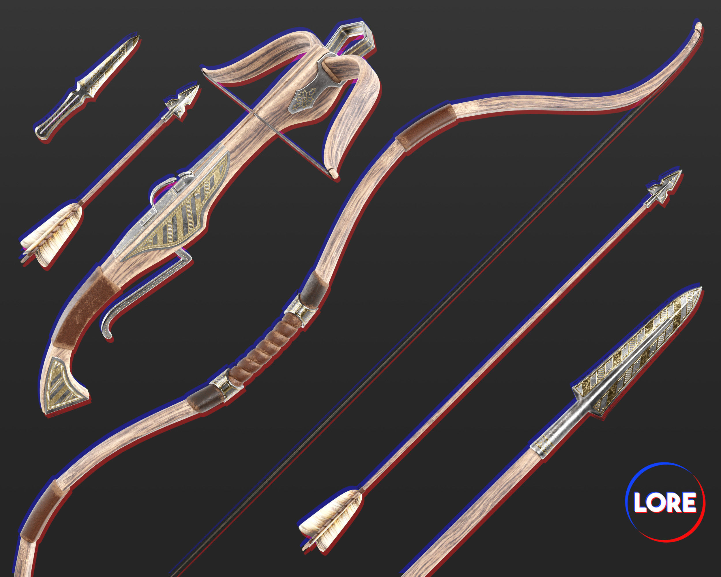 Medieval Collection Noble Ranged Weapons VR / AR / low-poly | CGTrader