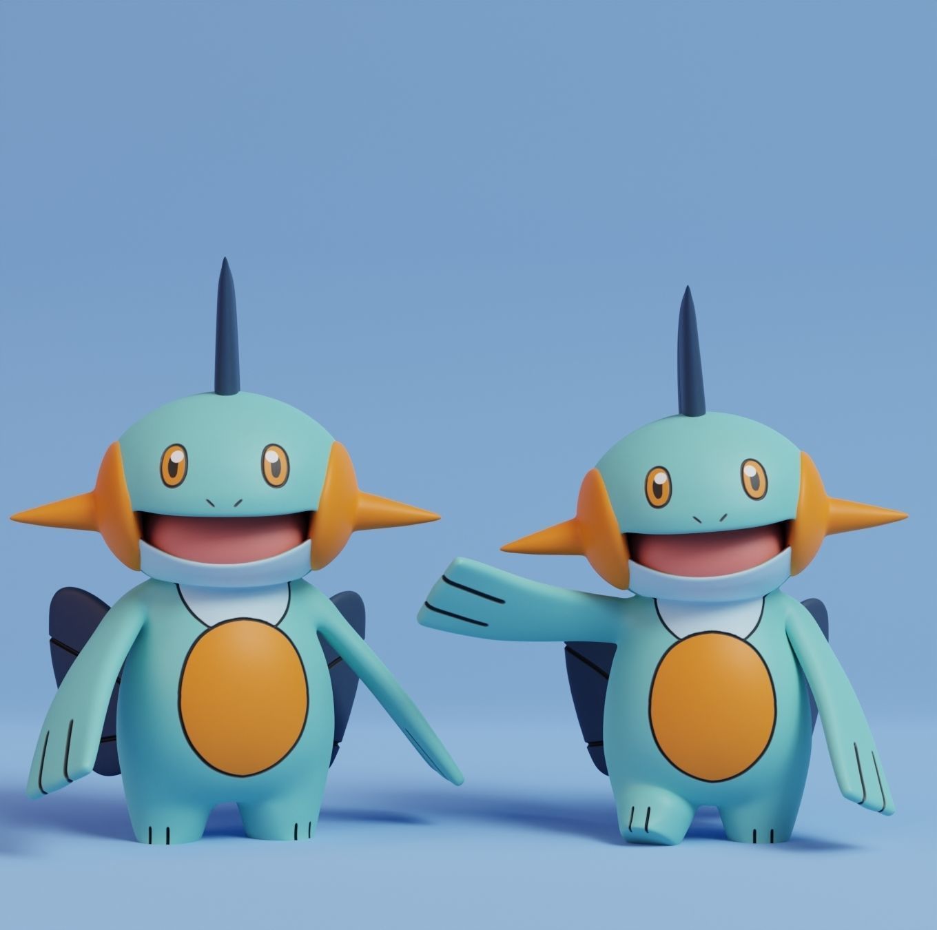 Pokemon - Mudkid Marshtomp and Swampert with 2 poses 3D model 3D ...